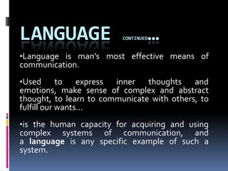 Language and communication | PPTX