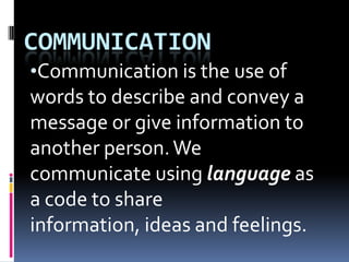 Language and communication | PPTX