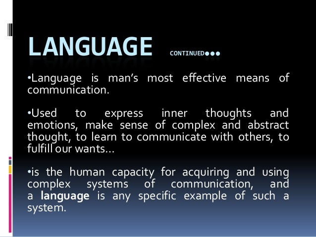 Language and communication