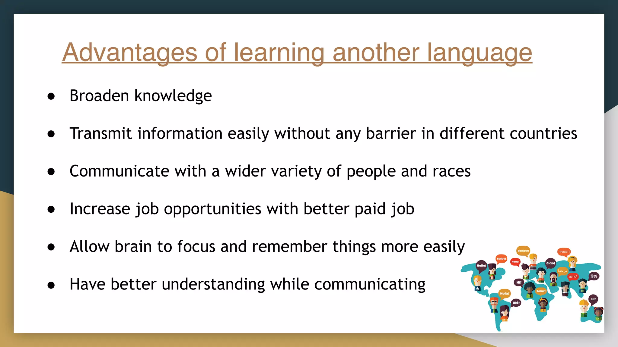 The importance of learning another language. | PDF