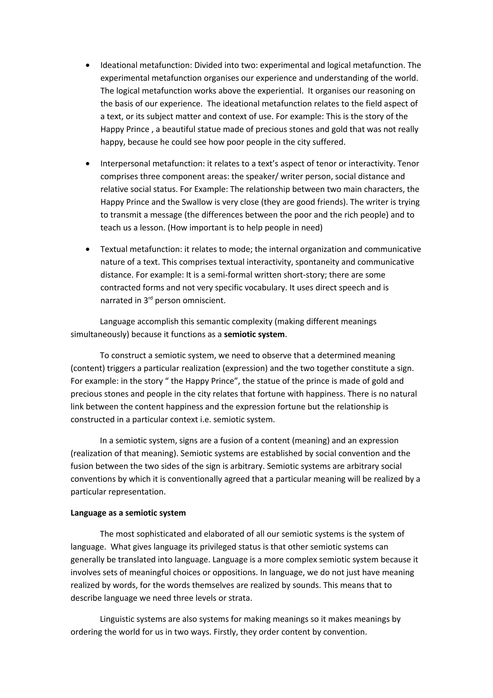 Language and context language as a semiotic system (mercedes, carla, alexandra) | DOC