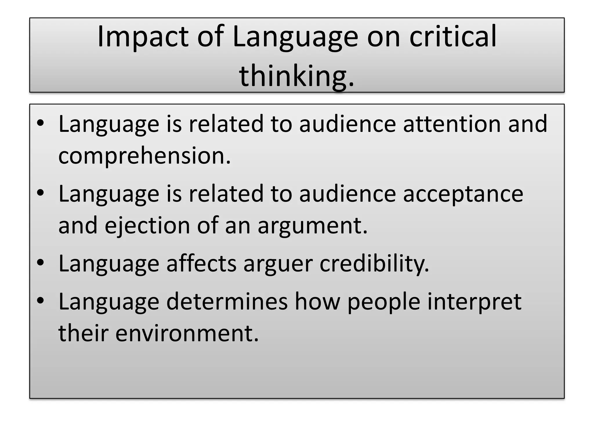 Language And Critical Thinking | PPTX