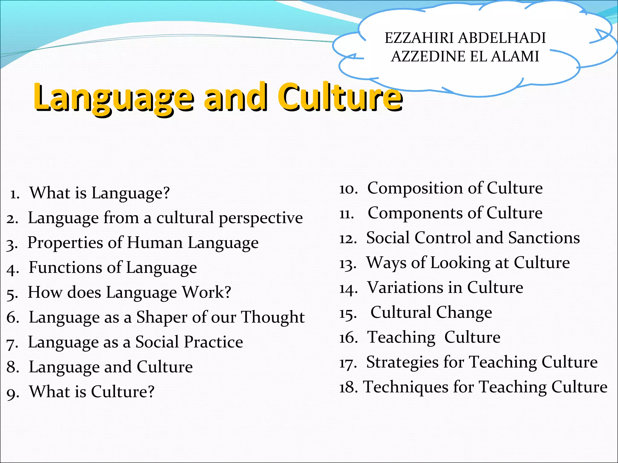 Language and culture | PPT