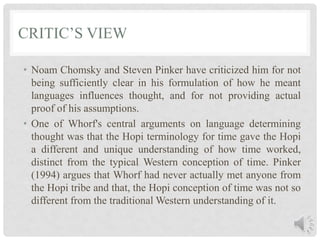 Language and culture, s w hypothesis | PPT