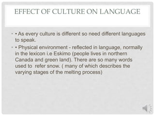 Language and culture, s w hypothesis | PPT