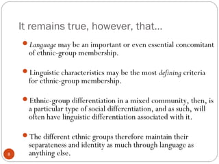 Language and ethnic group | PPT