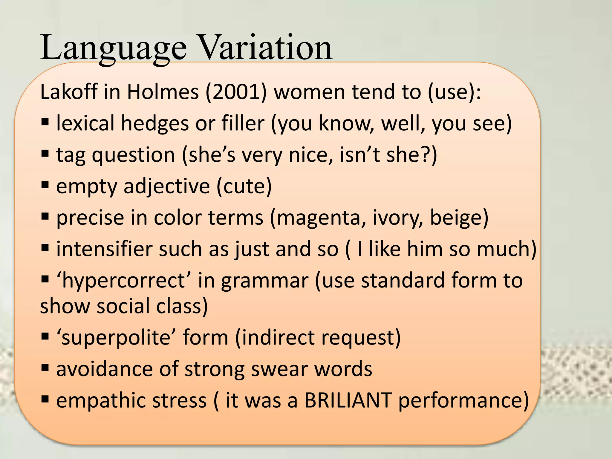 Language and gender | PPTX