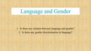 Language and gender | PPT