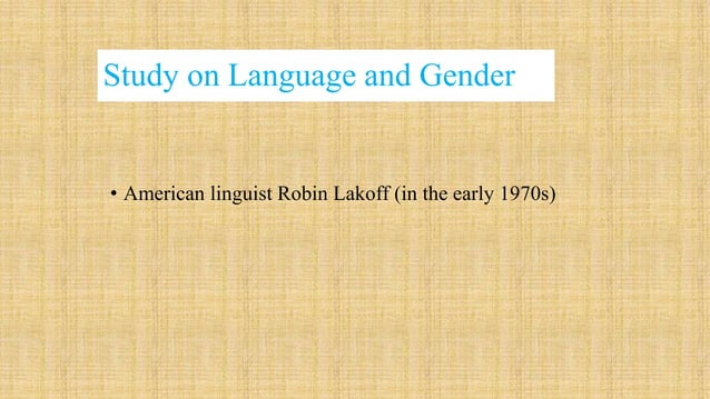 Language and gender | PPT