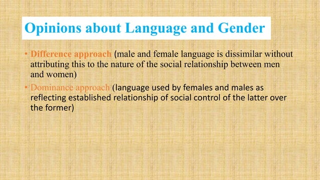 Language and gender | PPT