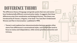 Language and Gender. Differences between Language and Gender | PPTX
