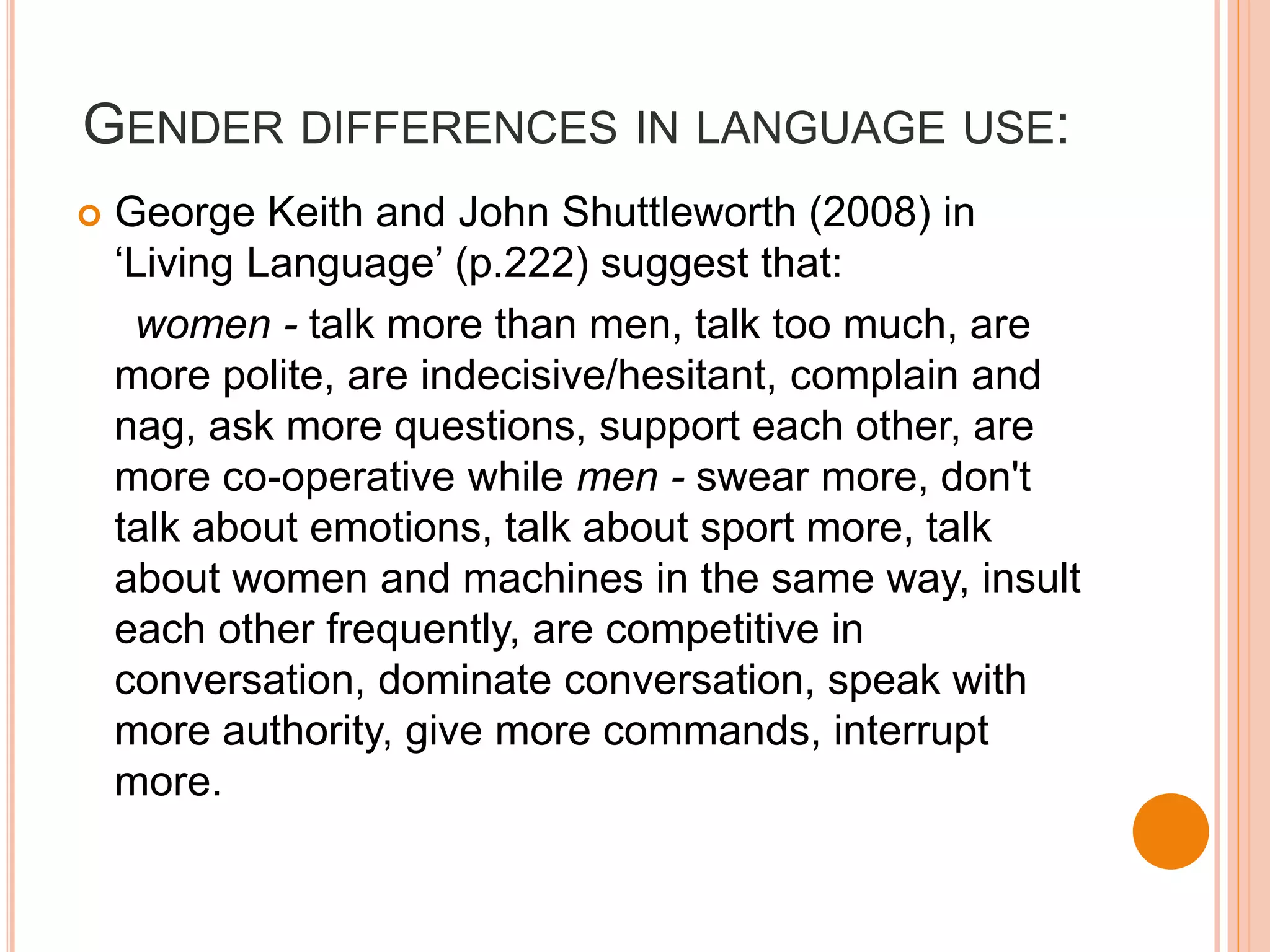Language and gender presentation | PPTX