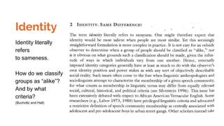 Sociolinguistics - Language and identity | PPTX