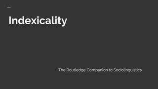 Sociolinguistics - Language and identity | PPTX