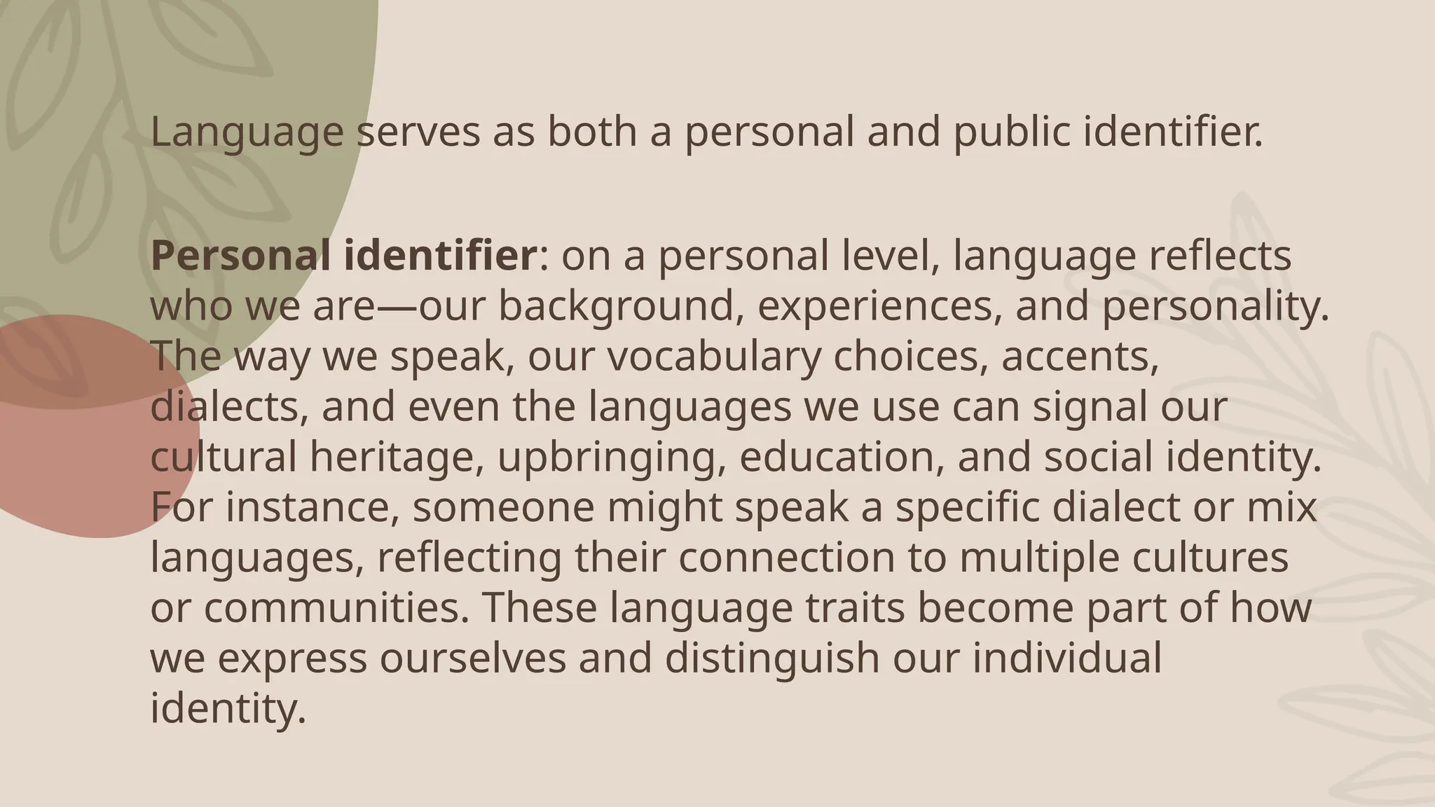 Language and Identity.pptx Lesson for AB English College Students | PPTX
