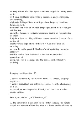 Language and identity - individual, social, national .docx