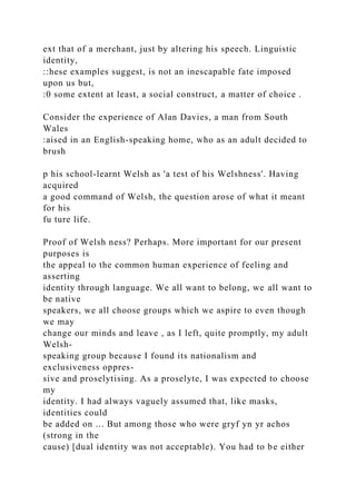 Language and identity - individual, social, national .docx