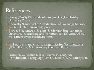 Language and its components | PPTX