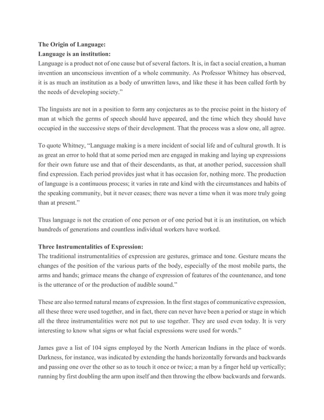 Language and its importance | PDF