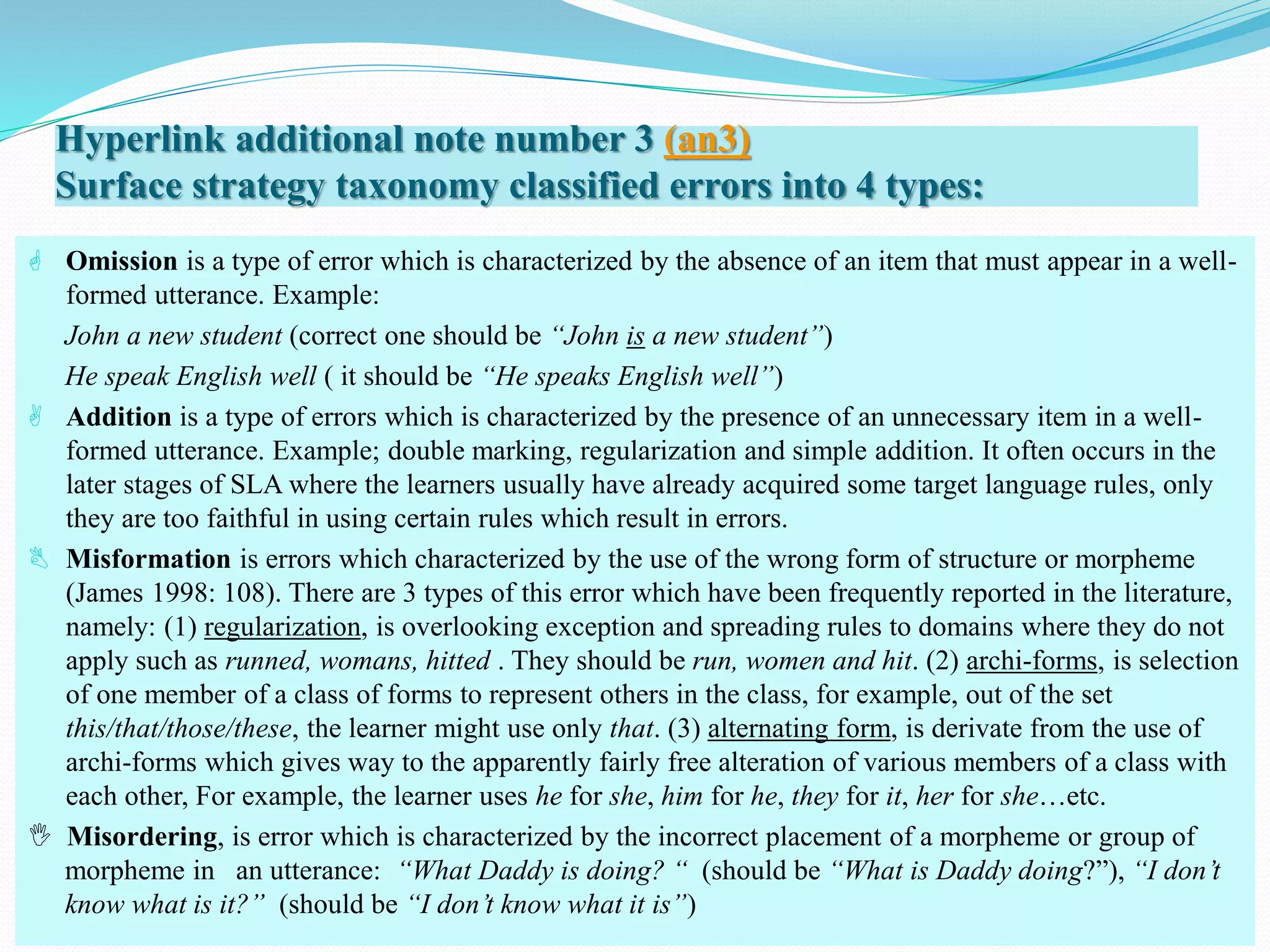 Language and linguistics error analysis | PPTX
