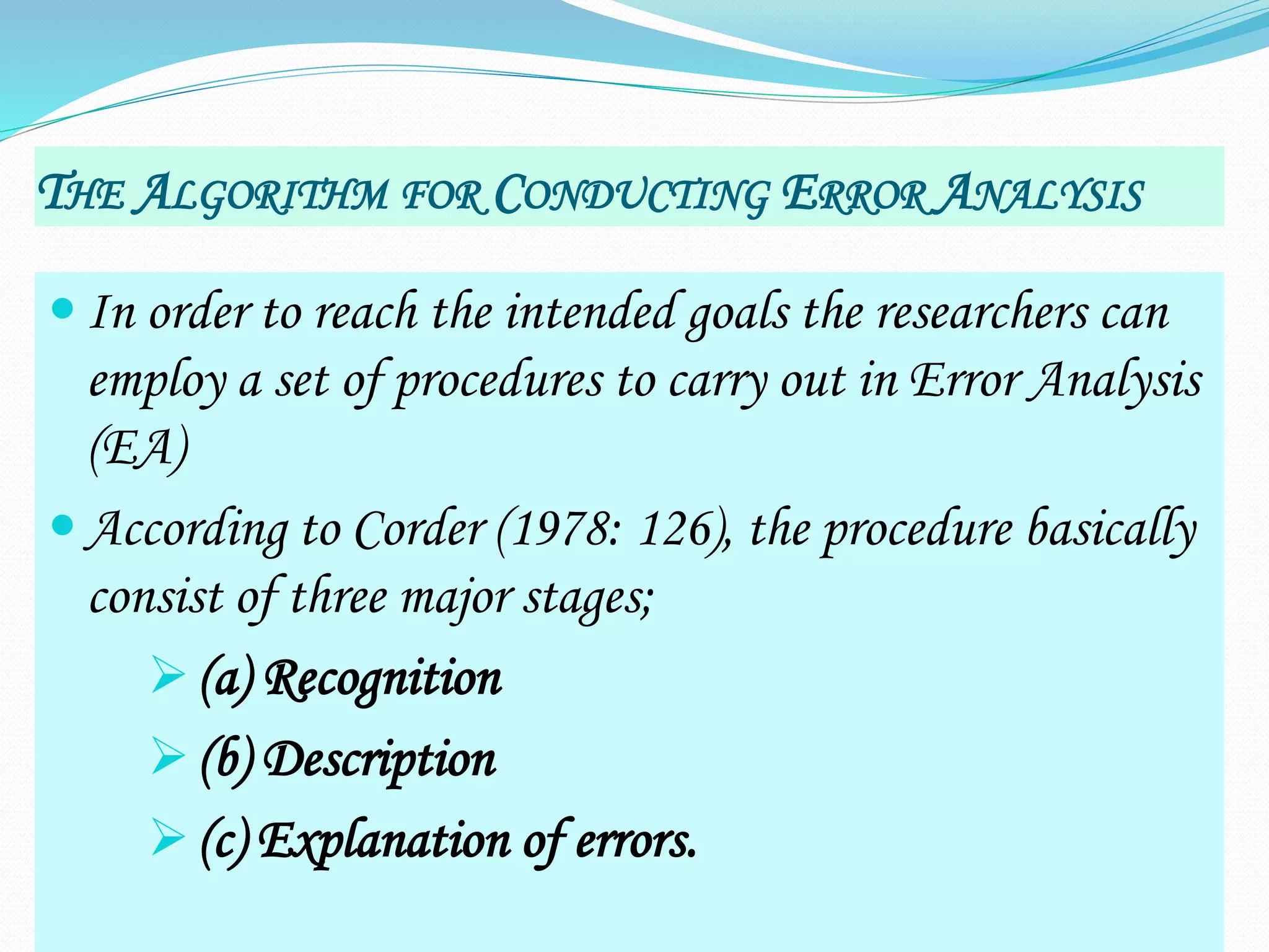 Language and linguistics error analysis | PPTX