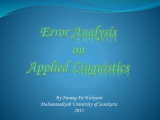 Language and linguistics error analysis | PPTX