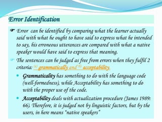 Language and linguistics error analysis | PPTX