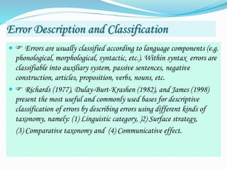 Language and linguistics error analysis | PPTX