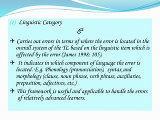 Language and linguistics error analysis | PPTX