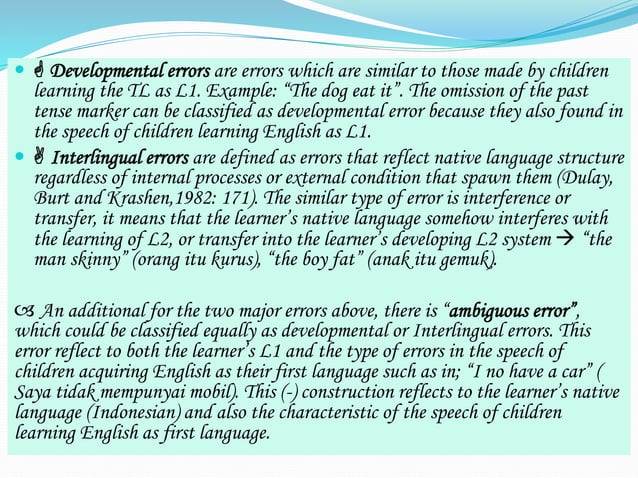 Language and linguistics error analysis | PPTX