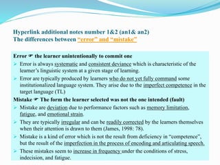 Language and linguistics error analysis | PPTX