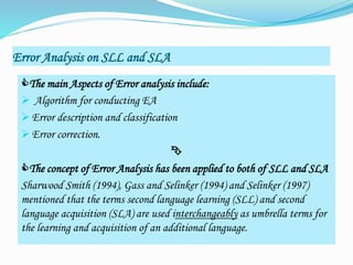 Language and linguistics error analysis | PPTX