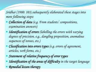 Language and linguistics error analysis | PPTX