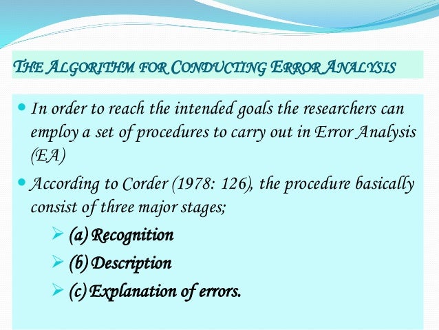 Language And Linguistics Error Analysis 