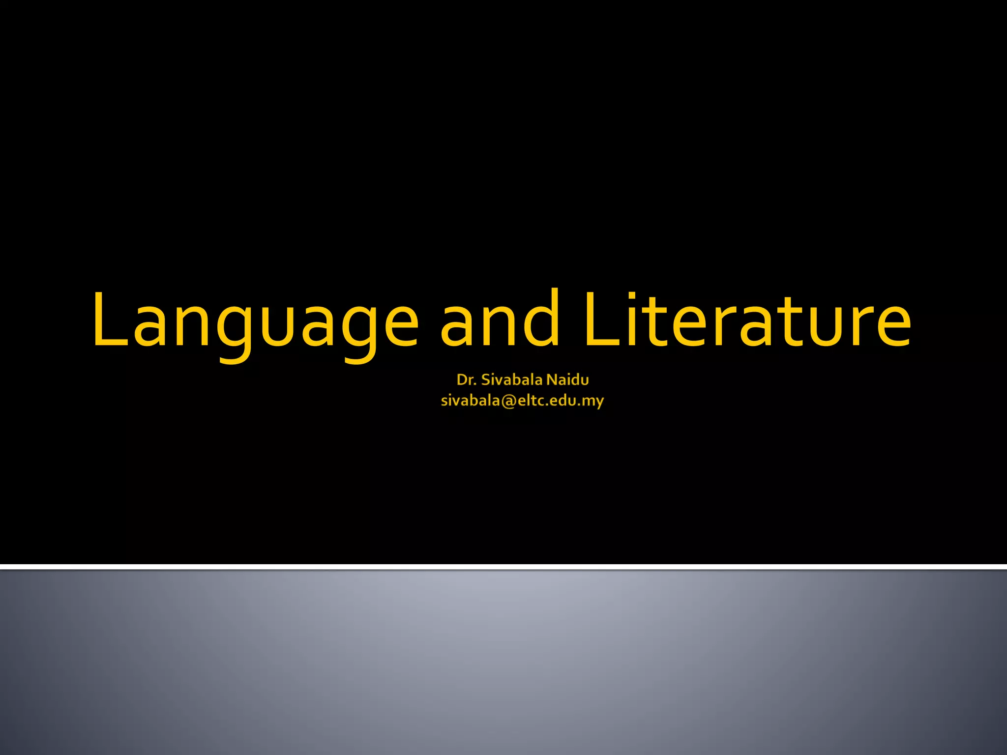 Language and literature | PPT