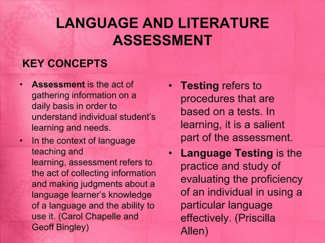 Language and literature assessment (lecture 1) | PPTX | Standardized ...