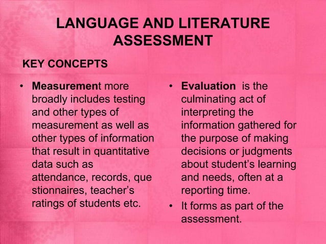 Language and literature assessment (lecture 1) | PPTX | Standardized ...