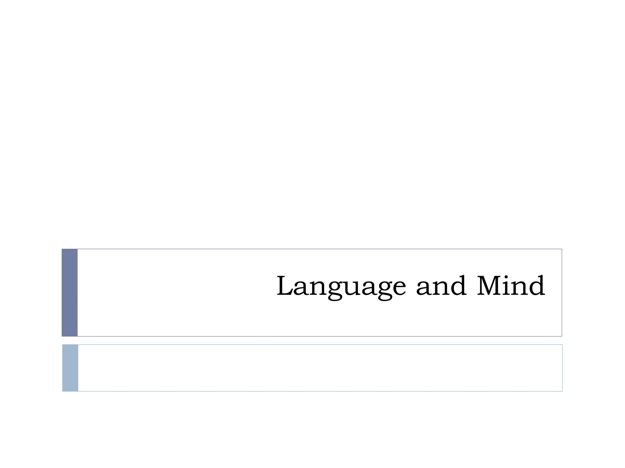 Language and mind | PPTX