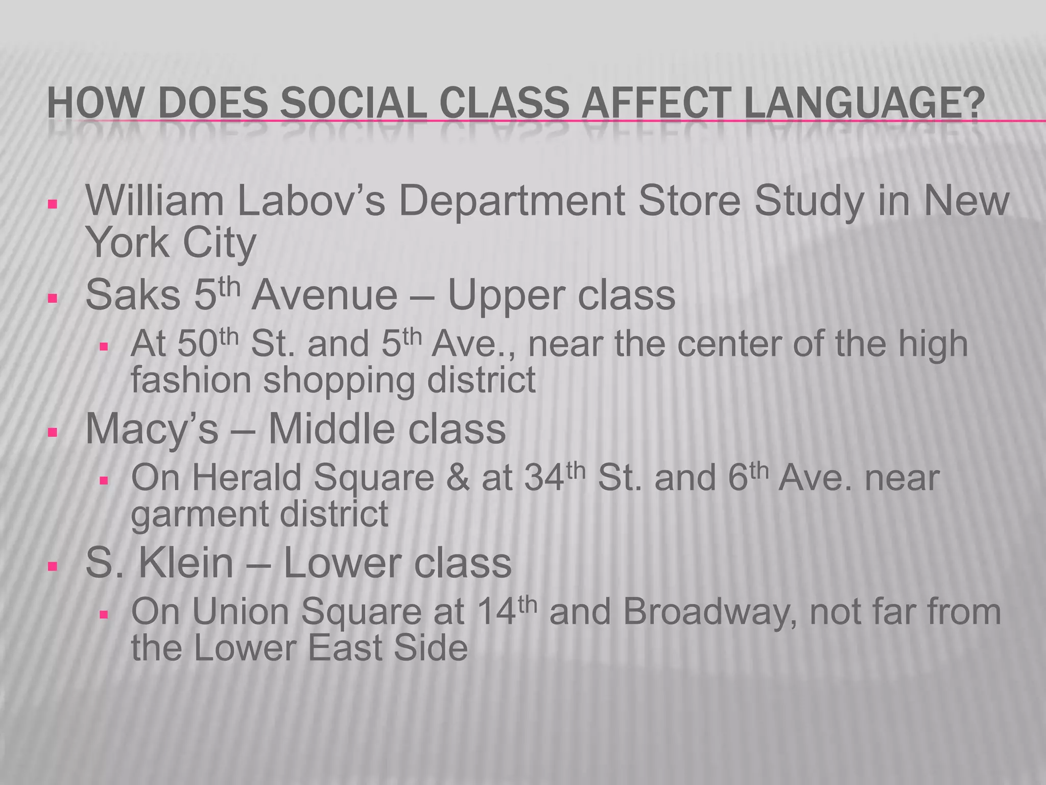Language and social class | PPTX
