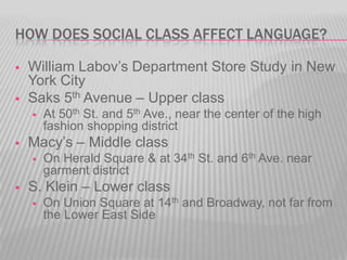 Language and social class | PPTX