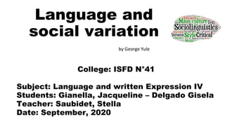 Language and social variation | PPTX