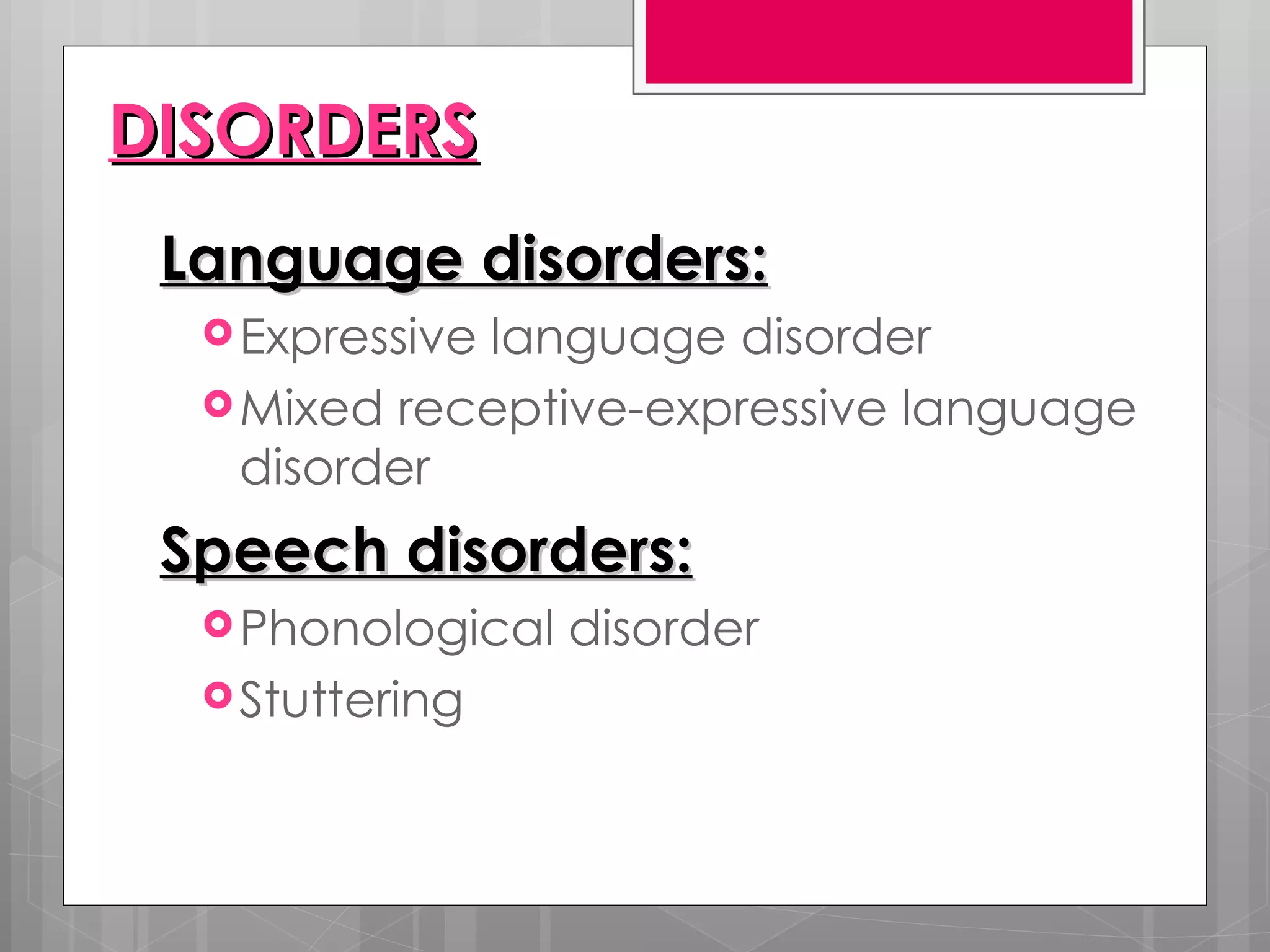 Language and speech development | PPT