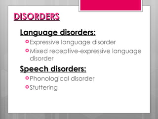 Language and speech development | PPT