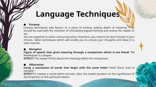 Language and Structure Techniques.pptxLanguage and Structure Techniques ...