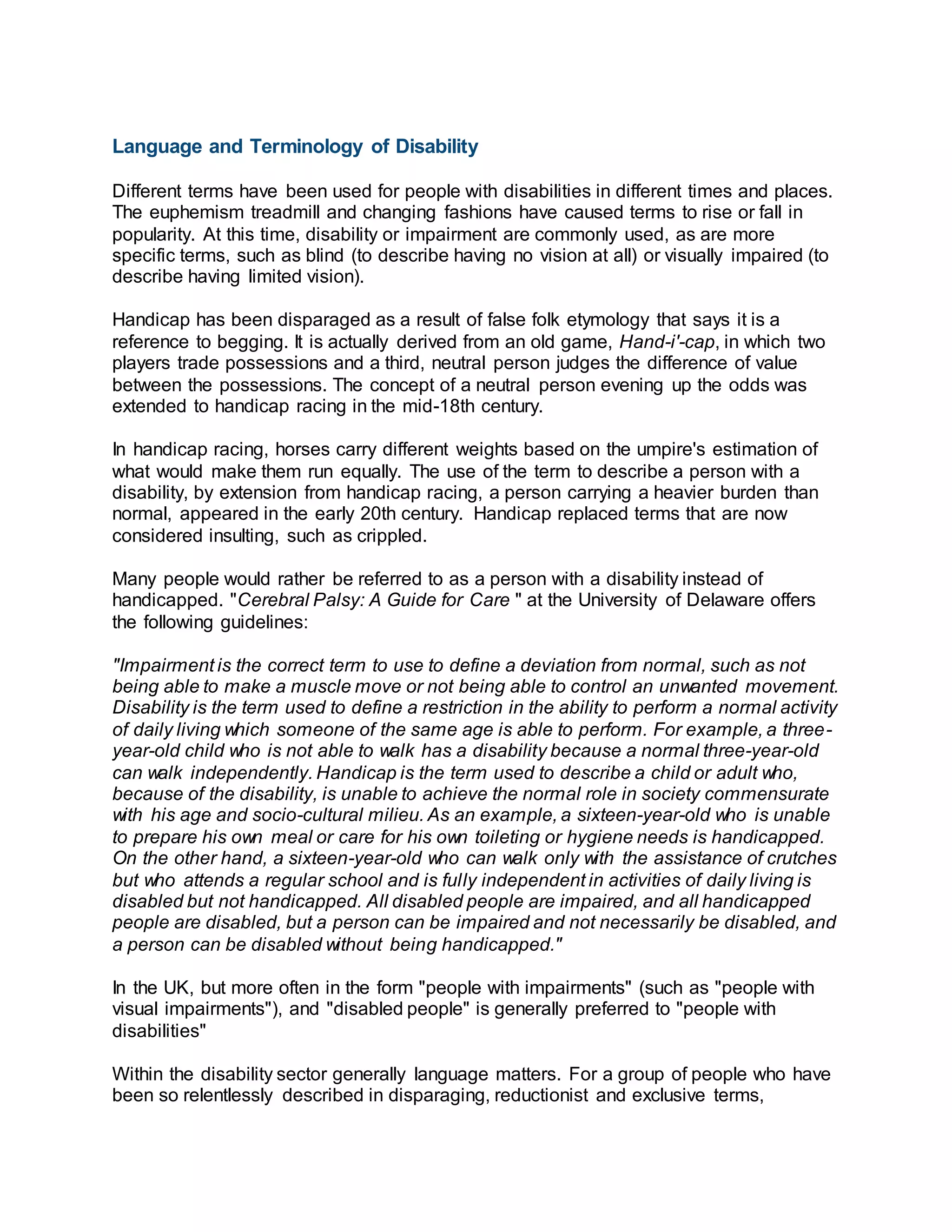 Language and terminology of disability | DOCX