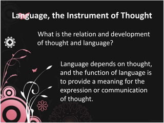 Language and thought | PPT