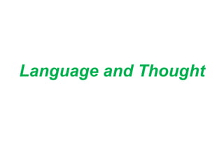 Language and thought | PPTX