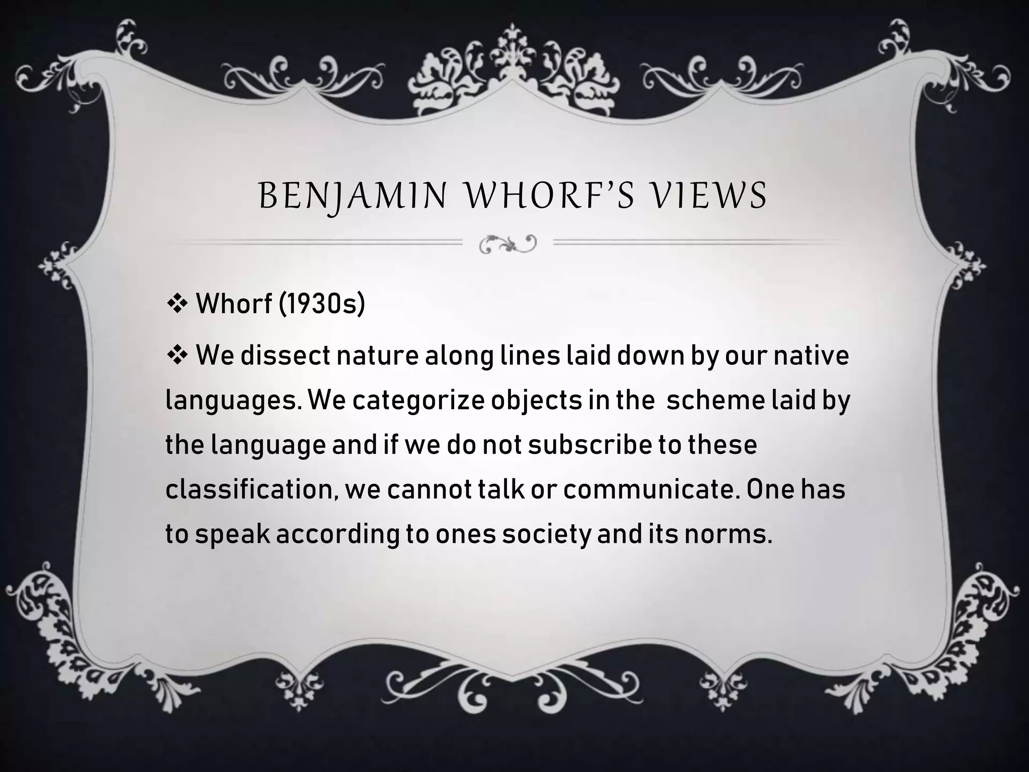 LANGUAGE AND THOUGHT ; Sapir-whorf Hypothesis.pptx