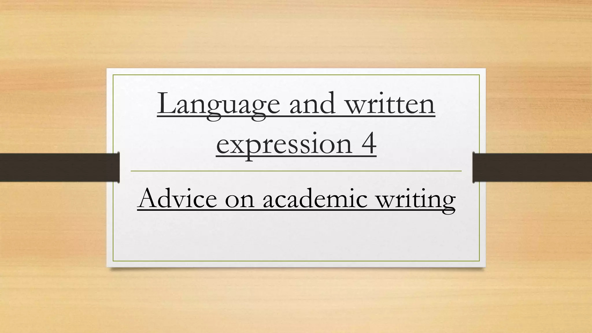 Language and written expression 4 | PPT | Free Download