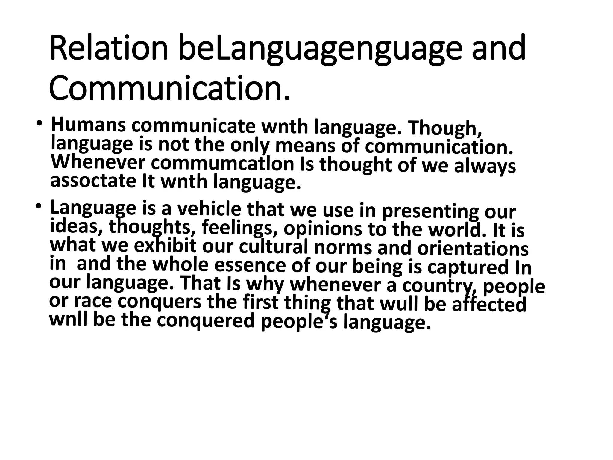 Language as a medium of communication | PPTX